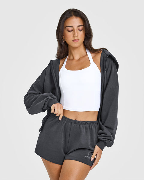 Halter Neck Gym Vest White - Mid Length | Oner Active EU