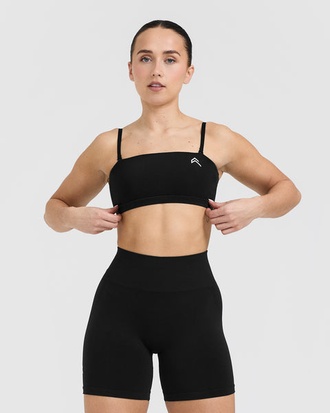 Black Bandeau Bralette - Removable Bra Pads | Oner Active EU