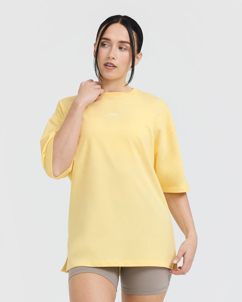 Women's Yellow Oversized Gym T-Shirt | Oner Active EU