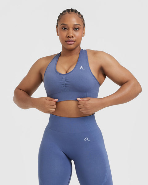 Seamless Bralette - V-Neck - Slate Blue Marl | Oner Active EU